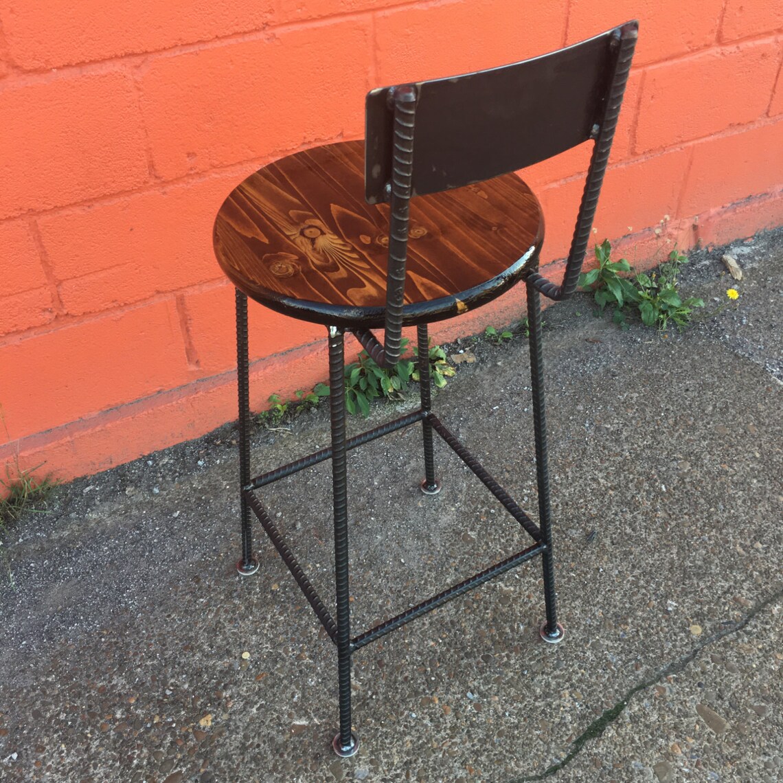 Rebar Stool W/ Seat Back Felt Pads Made to Order Custom - Etsy