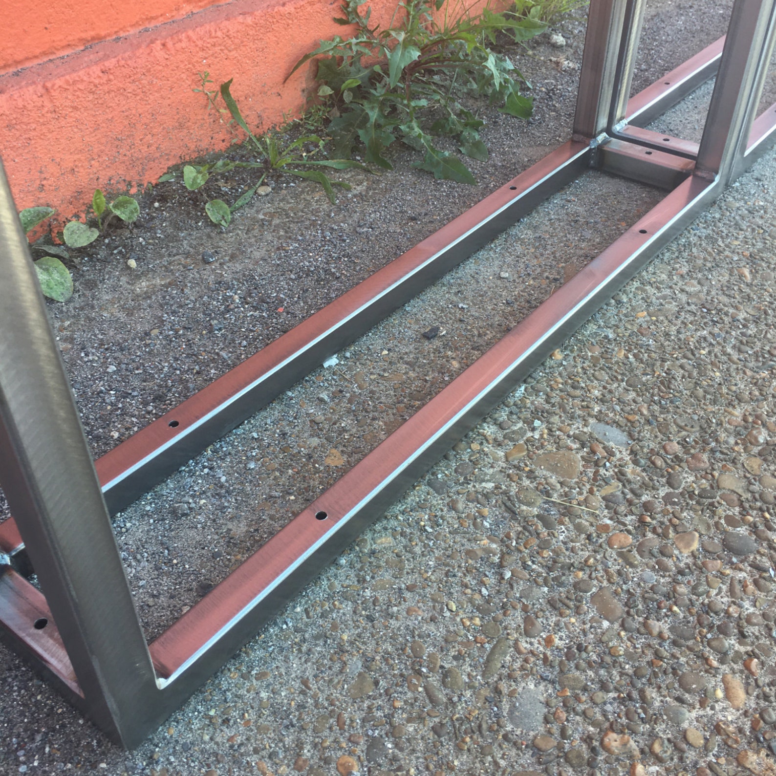 3D Rectangle Style Metal Table Legs Blackened Brushed Steel - Etsy