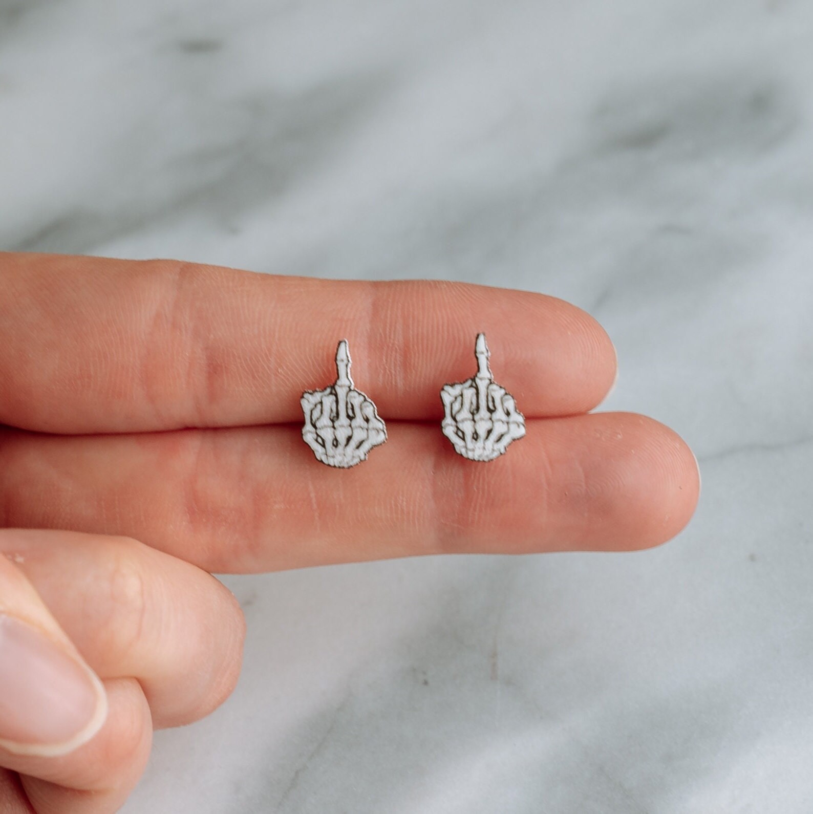 Middle Finger Rude Swearing Halloween Skeleton Bone Hand Black - Etsy