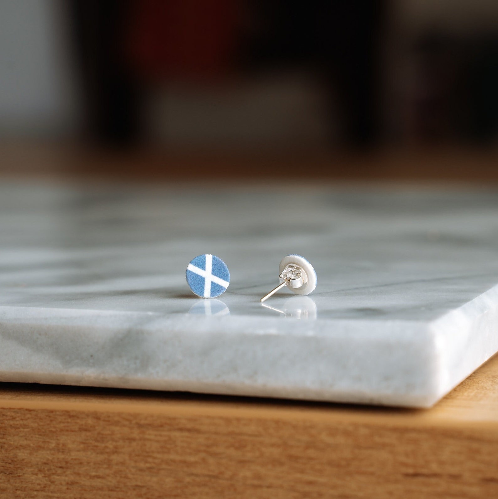 Scotland / Scottish Blue and White Cross National Flag Symbol Stud ...
