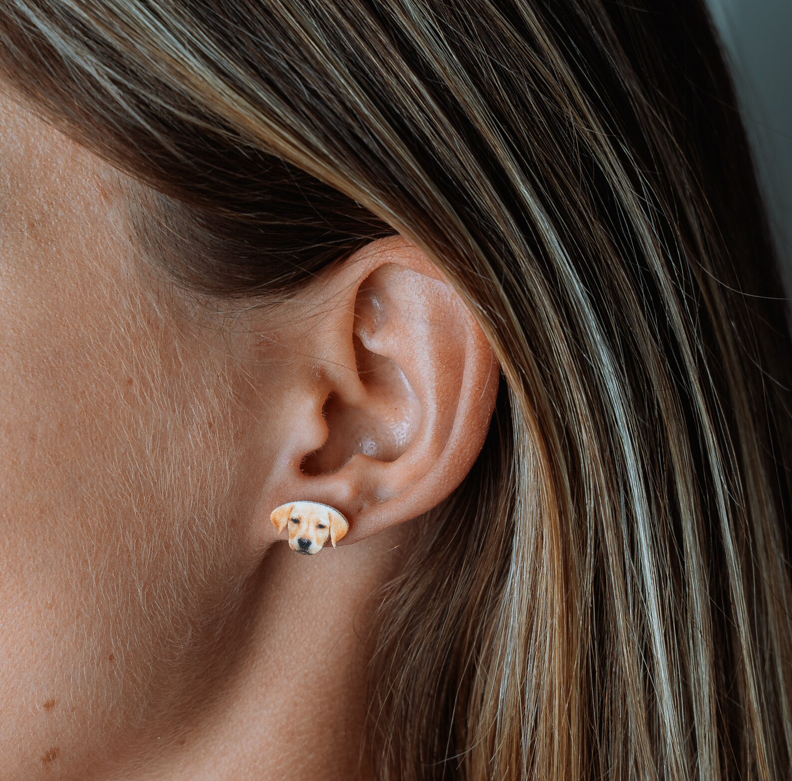 Cream Labrador Puppy Head Dog Breed Stud Earrings 1 Pair - Etsy