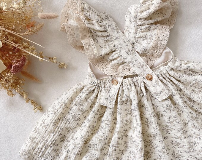 18 Months Backless Apron Dress in Double Cotton Gauze ***ready to Ship ...