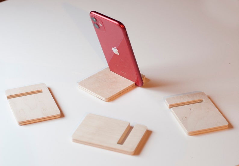 Plywood Phone Stand for iPhone or Smartphones Perfect for Zoom ...