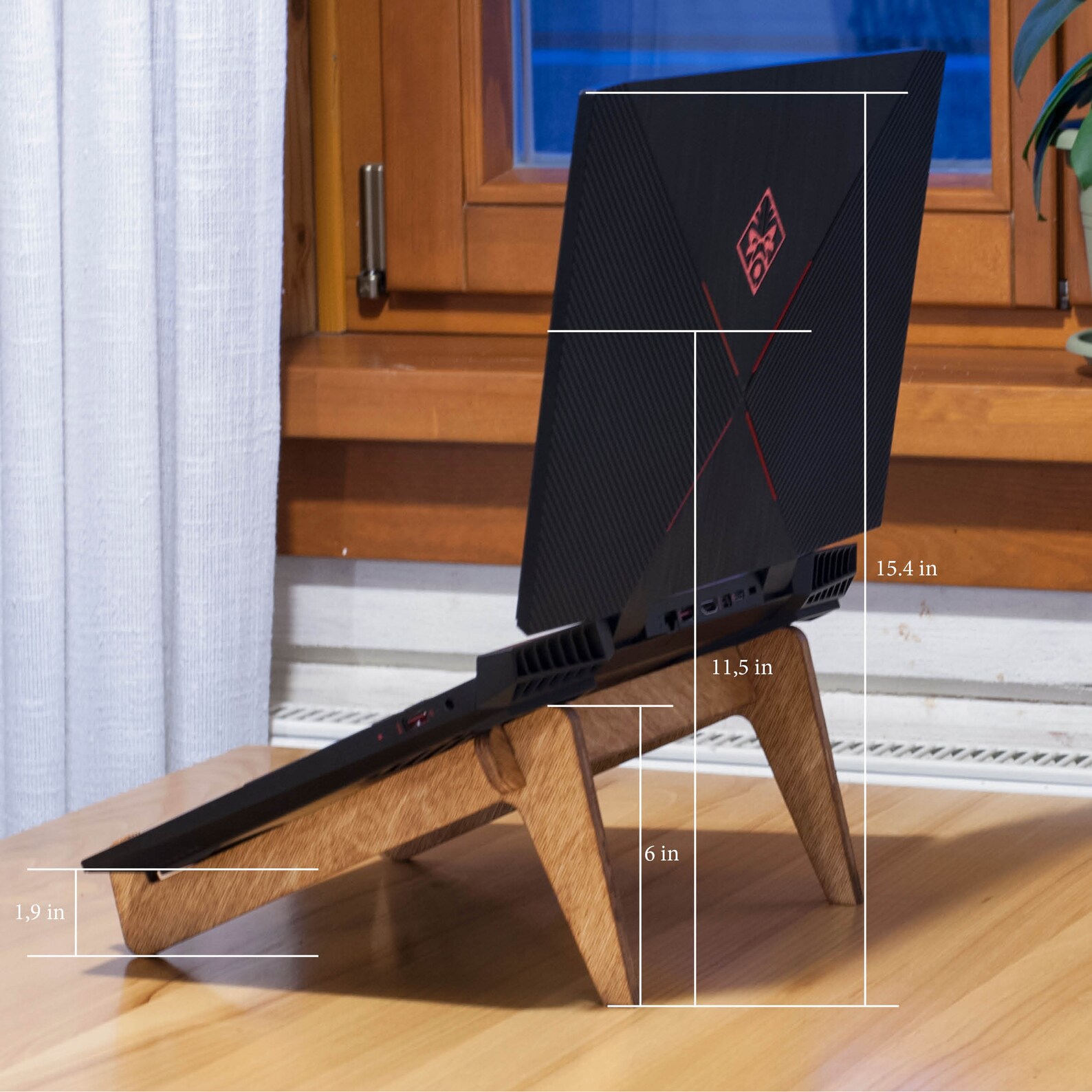 Laptop Stand MILK. Elegant, White Colored, Plywood. Portable Wood ...