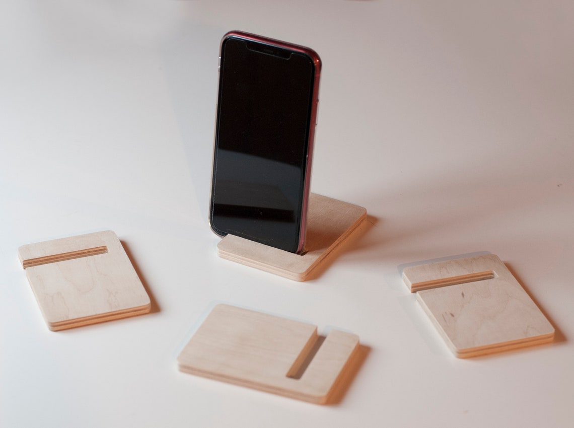 Plywood Phone Stand for iPhone or Smartphones Perfect for Zoom ...