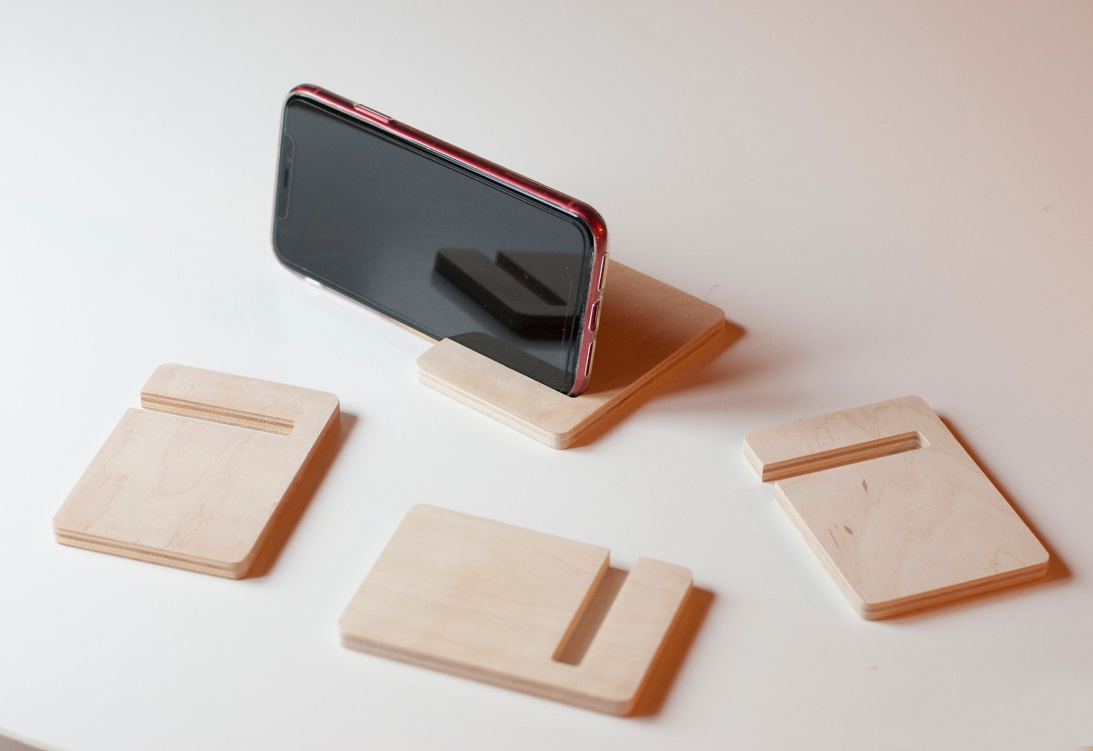 Plywood Phone Stand for iPhone or Smartphones Perfect for Zoom ...