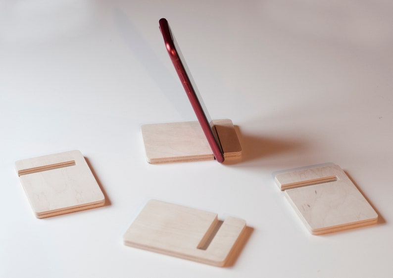Plywood Phone Stand for iPhone or Smartphones Perfect for Zoom ...