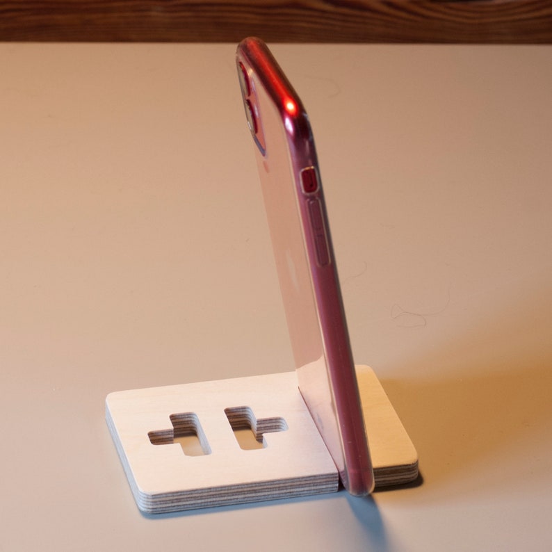 Plywood Phone Stand TETRI for iPhone or Smartphones Perfect for Zoom ...