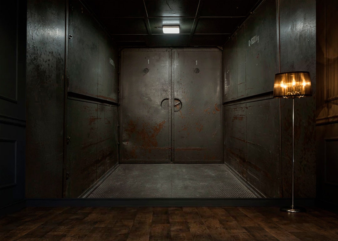 Old Grunge Industrial Elevator Wall Paper Interior Tunnel Wal Mural ...