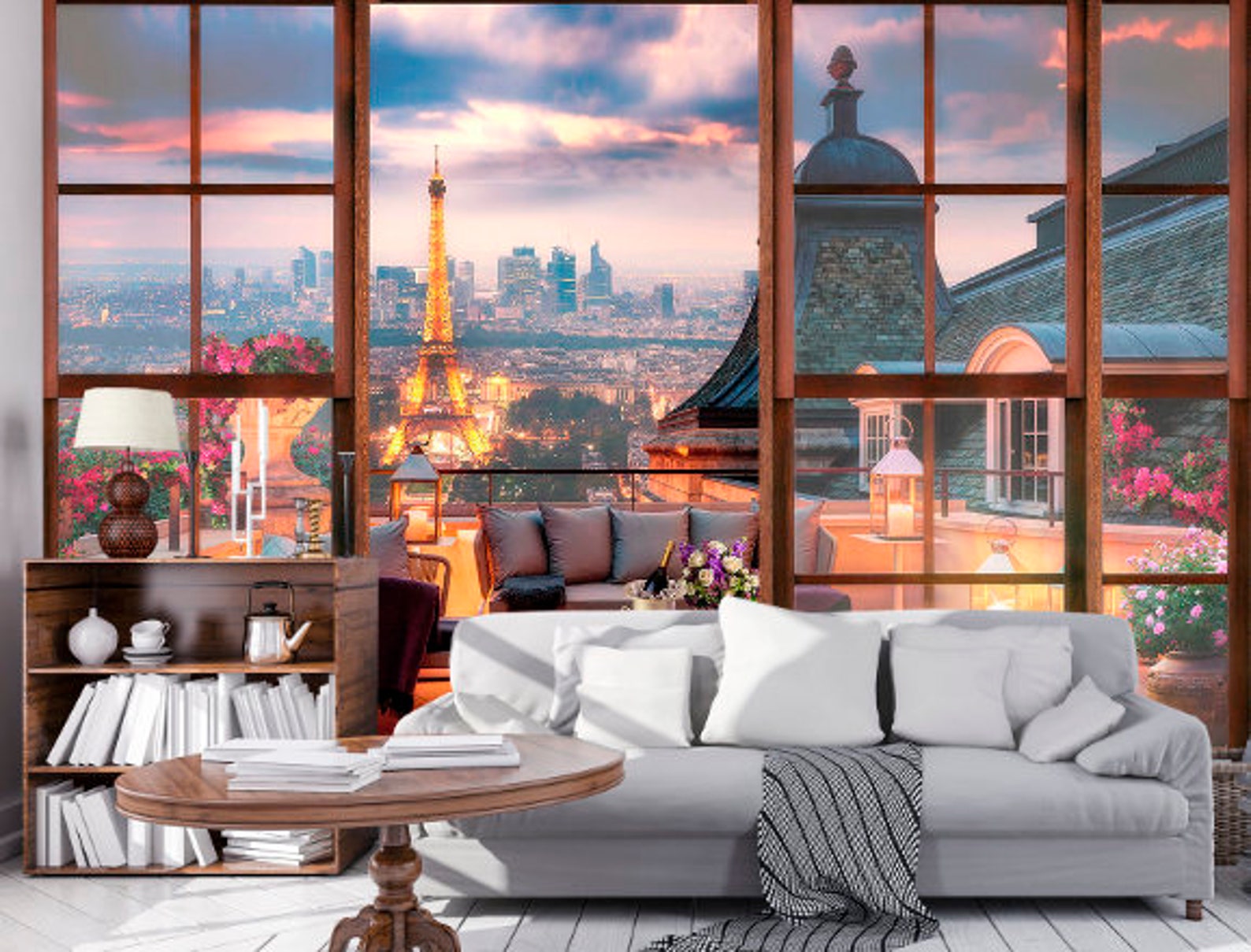 Paris View Wallpaper 3D Wall Sticker Wall Decor Peel and Stick | Etsy