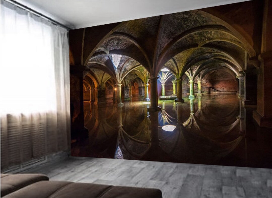 Gothic Castle Old Brick Wall Gothic Hall View Sticker Wall Decor ...