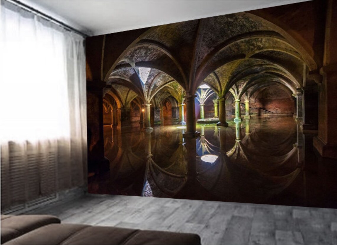 Gothic Castle Old Brick Wall Gothic Hall View Sticker Wall | Etsy