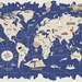 Kids Boy World Map Wall Mural World Map Animals Wallpaper Boy Sticker ...