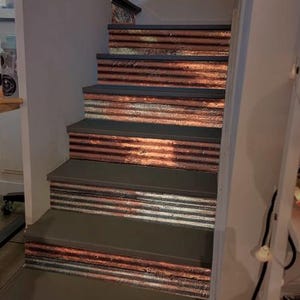 Metal Stair Stickers Old Patina Texture Steps Peel and Stick Stair ...
