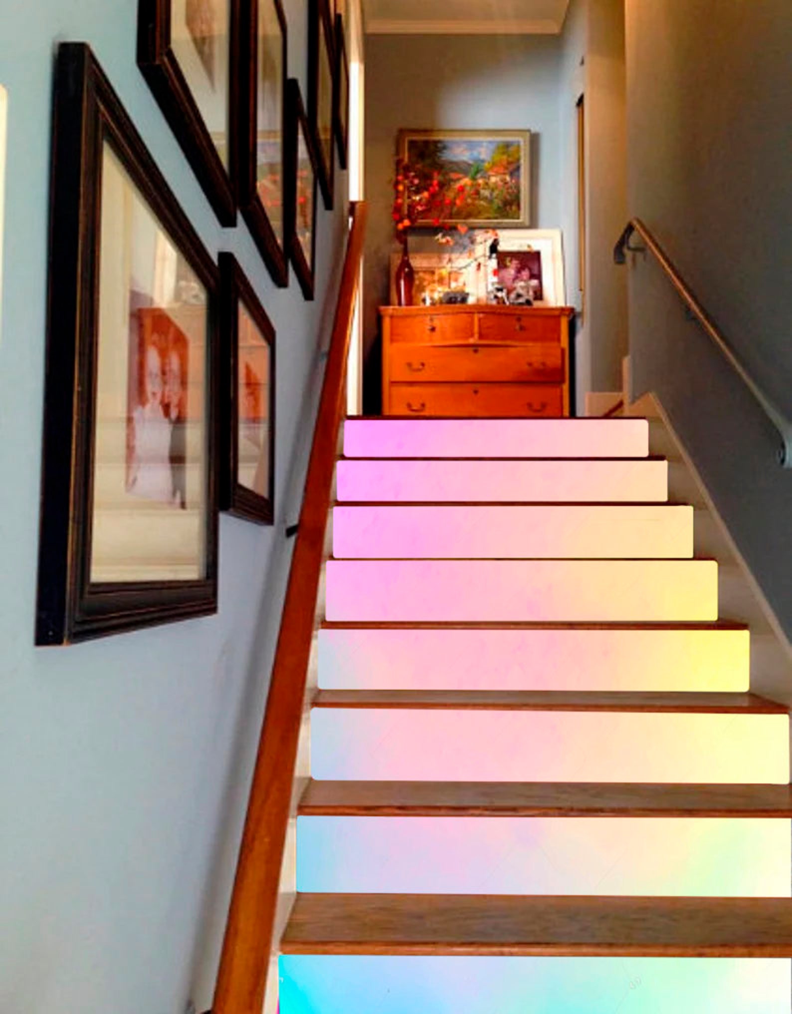 Pink Rainbow Stairs Turquoise Stair Panels Self Adhesive Stair - Etsy