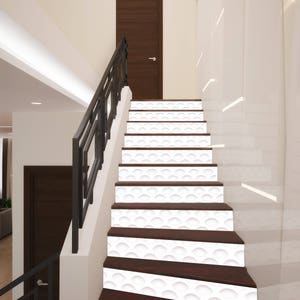 3D Waves Geometry Stair Decoration Adhesive Vinyl Stair Riser - Etsy