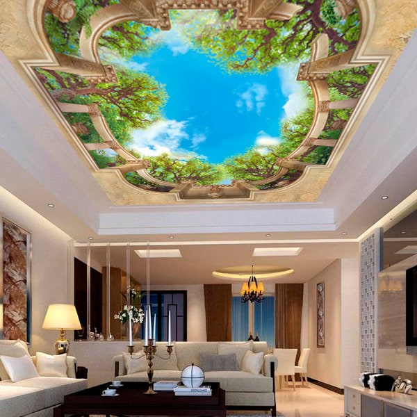 3d Ceiling Wallpaper - Etsy