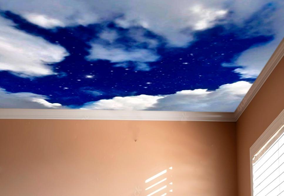 Sky Blue Ceiling Murals Clouds Sky Ceiling Sticker Ceiling Decor ...