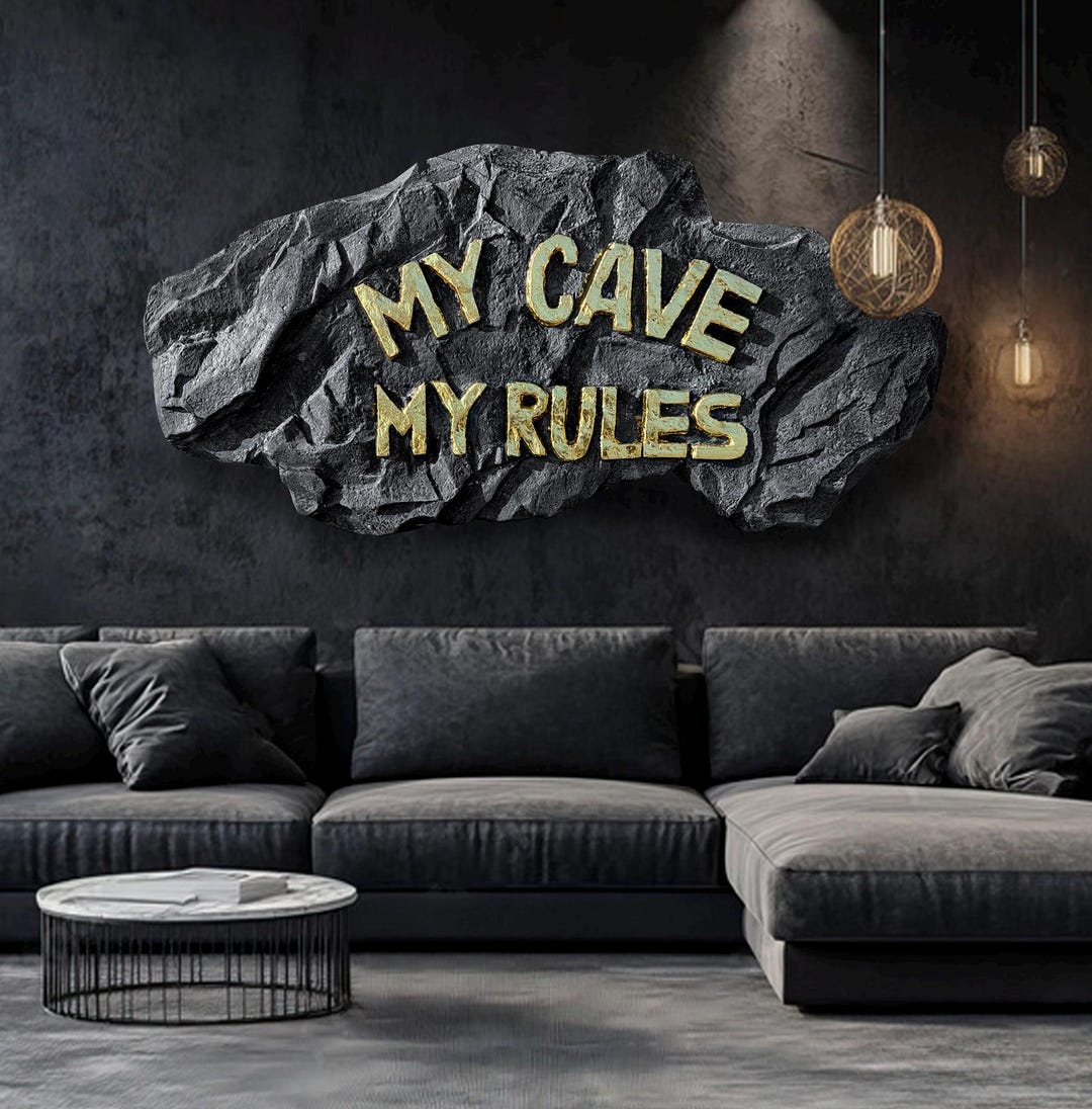 Piece of Rock Imitation Wall Art, 3D Rock Panel, Man's Cave Decor ...