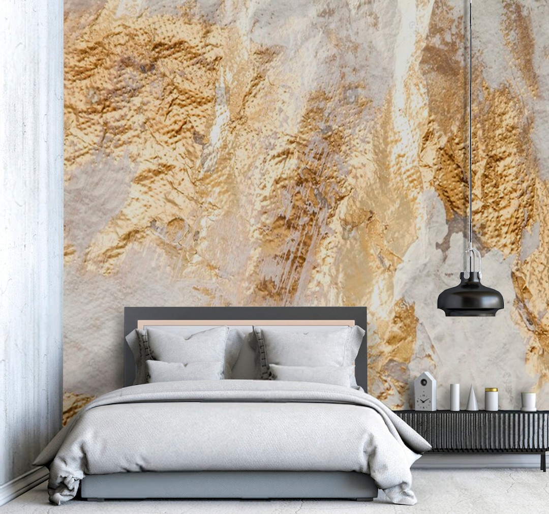 3D White Gold Luxury Golden Graffiti Wall Texture Wallpaper Wall ...