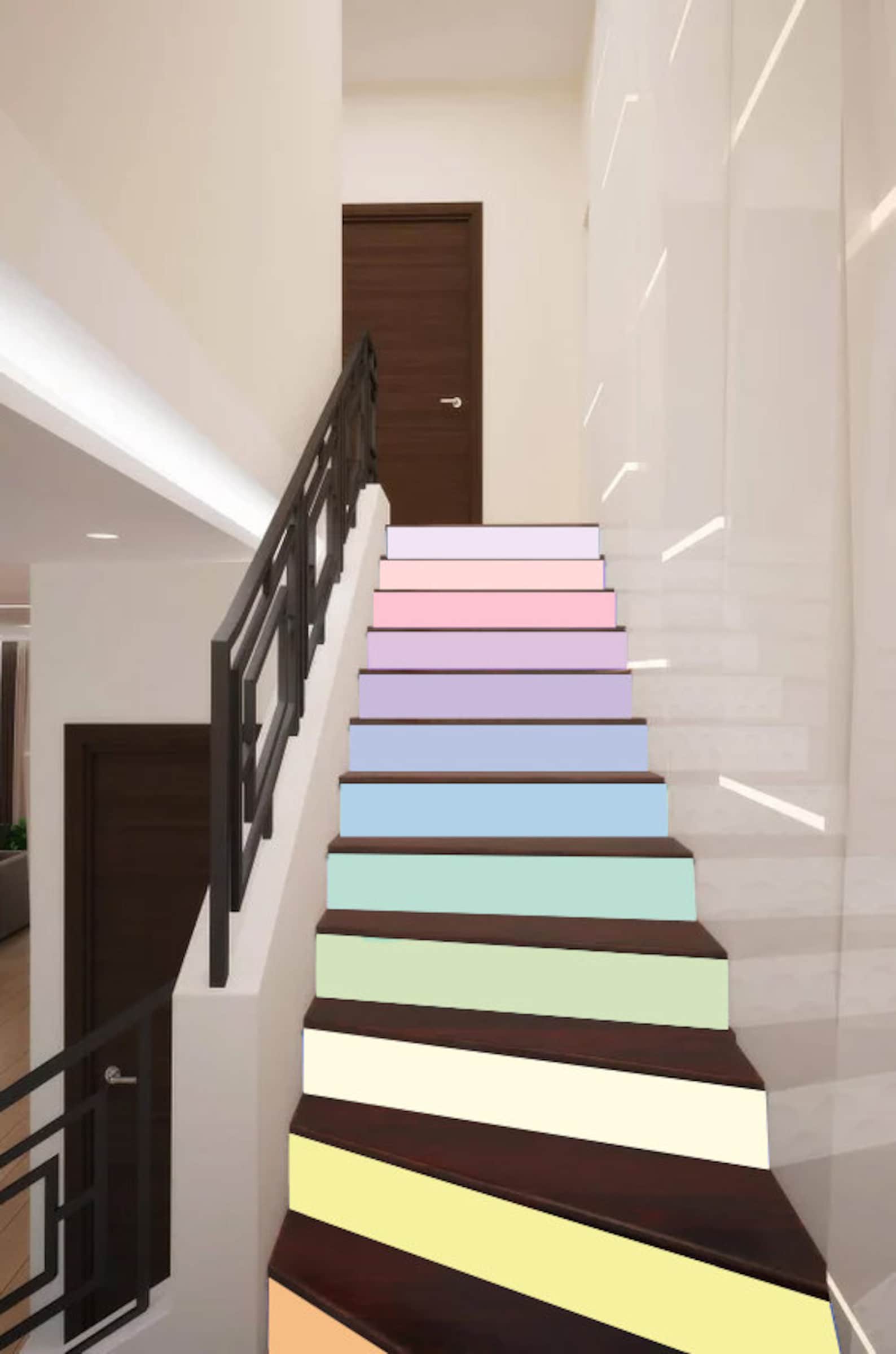 Pastel Rainbow Stairs Decoration Panels Self Adhesive Vinyl | Etsy