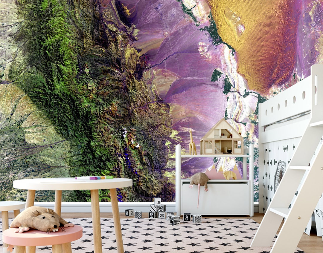 Beautiful Earth From Space Vinyl Wallpaper 10ft X 5ft Purple - Etsy