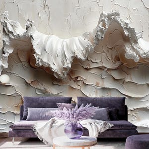 3D Waves Textured Wallpaper Wave Wall Sticker Wall Decoration Peel and ...