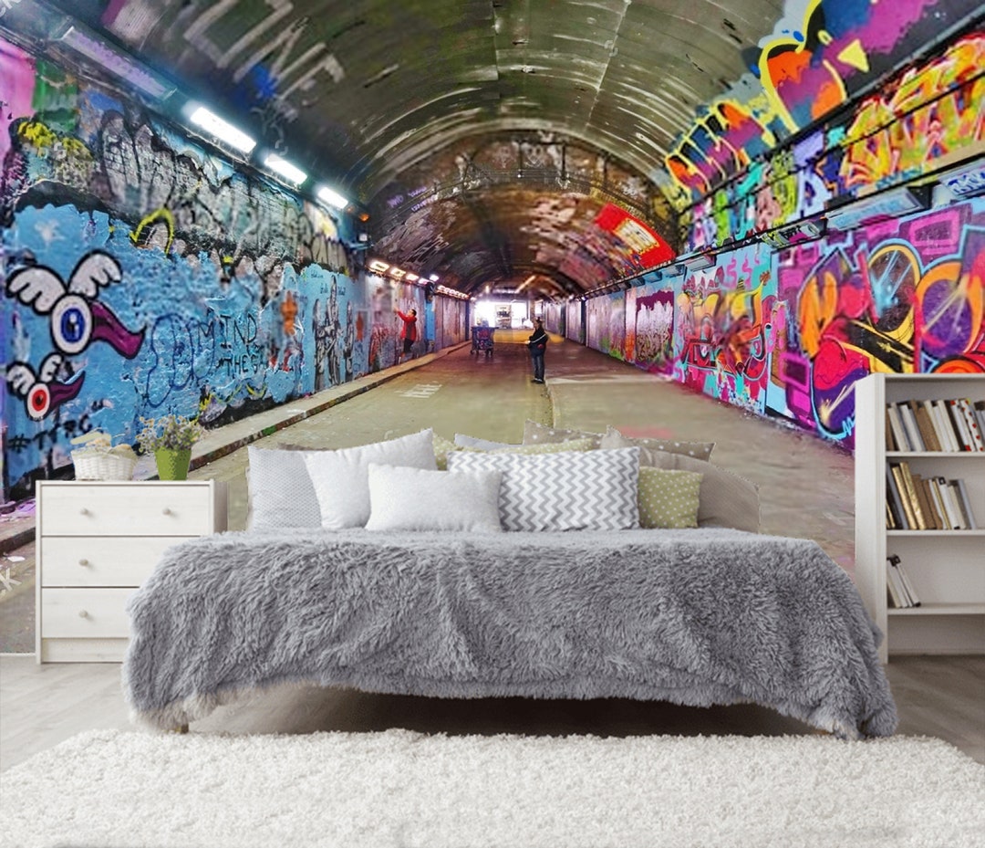 Large Street Art Graffiti Arch Murals Graffiti Tunnel Wallpaper ...