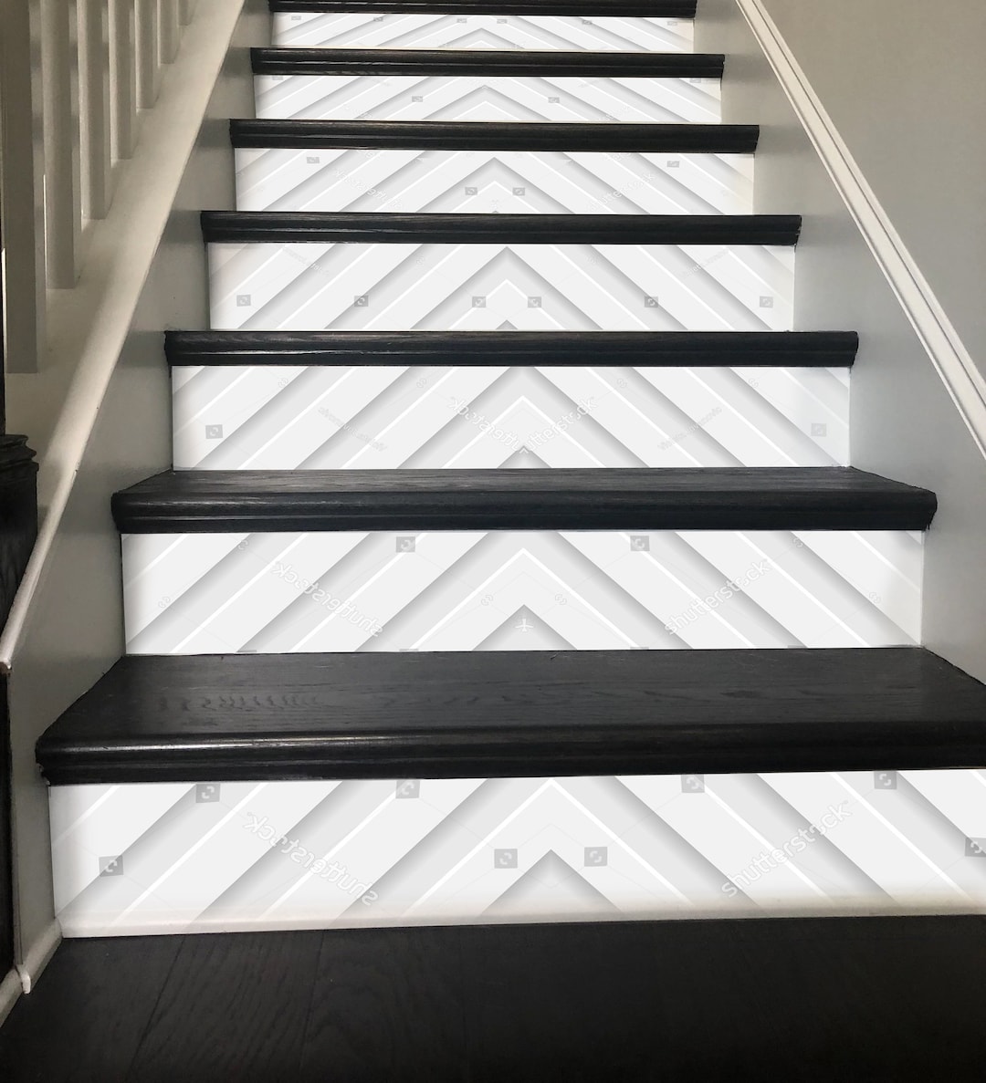 3D Stripe Design Stair Decoration Adhesive Vinyl Stair Riser Panels ...