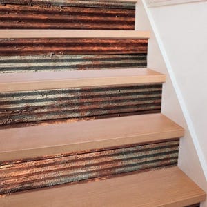 Metal Stair Stickers Old Patina Texture Steps Peel and Stick Stair ...