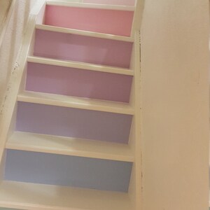 Pastel Rainbow Stairs Decoration Panels Self Adhesive Vinyl Stair Riser ...