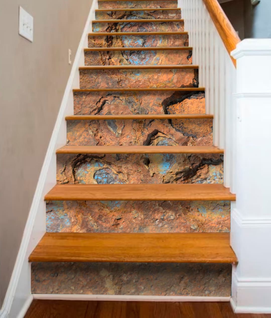 Old Patina Texture Vintage Stone Steps Self Adhesive Vinyl Stair Riser ...