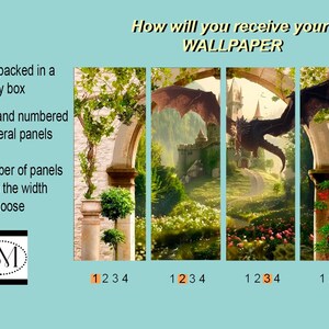 Fairytale Kids Castle Wallpaper & Cute Dragon Wall Mural, Princess ...