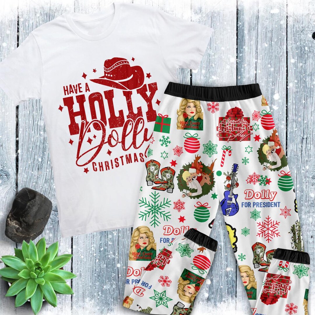 Dolly Parton Holiday Pajamas Set, Dolly Parton Personalized Family ...