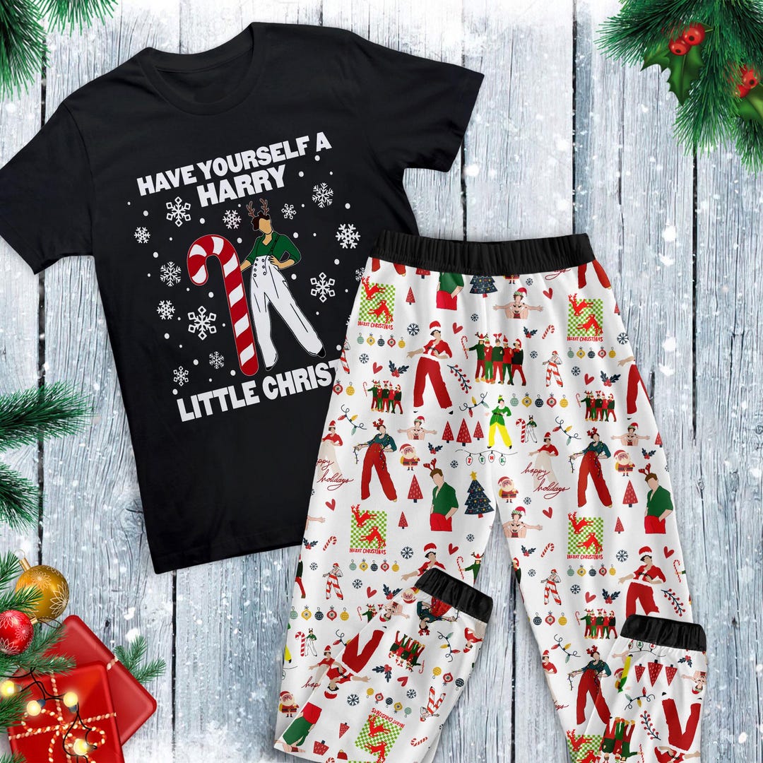 Harry Styles Christmas Pajamas Set, Personalized Family Pajamas, Family ...