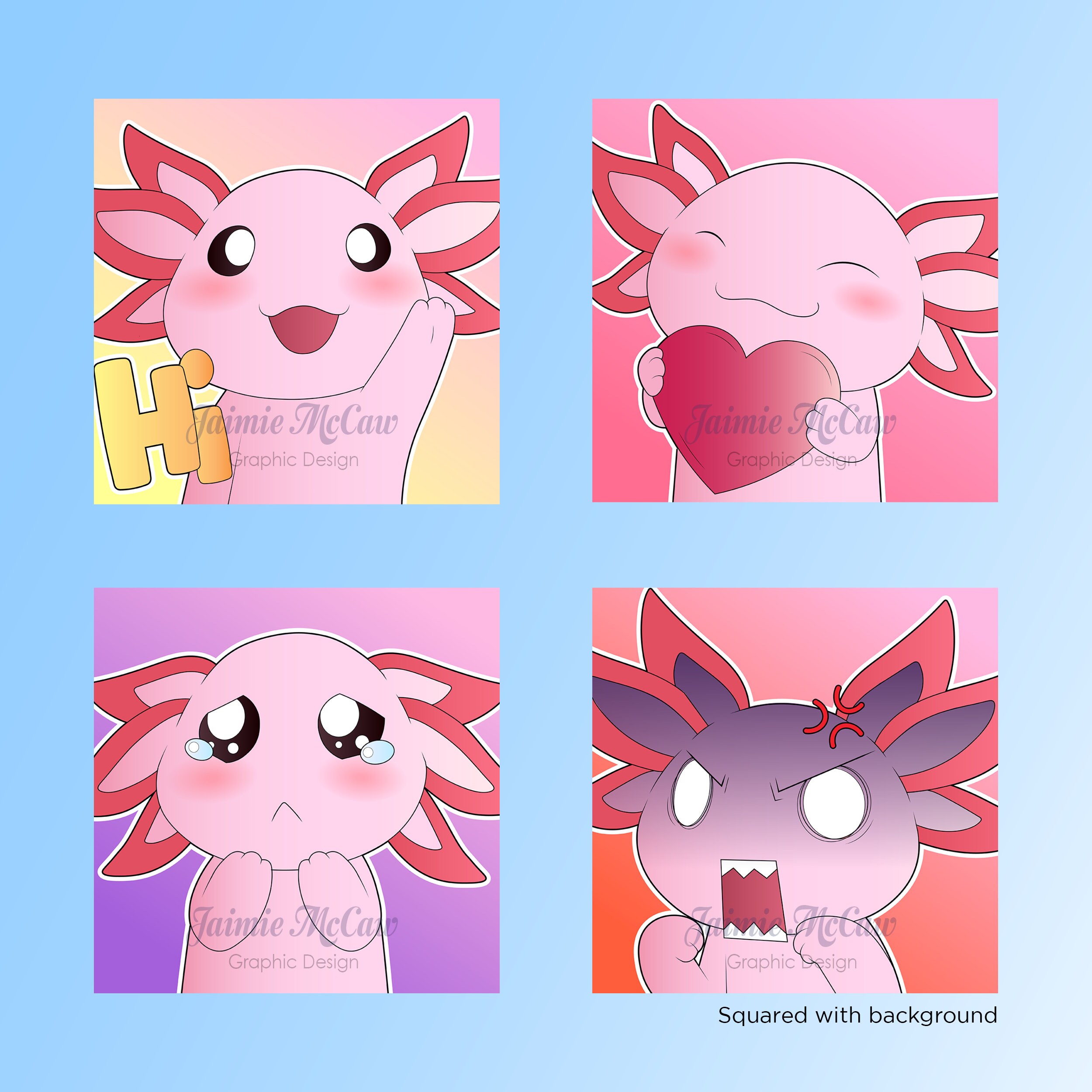 Full Axolotl Emote Pack - Etsy