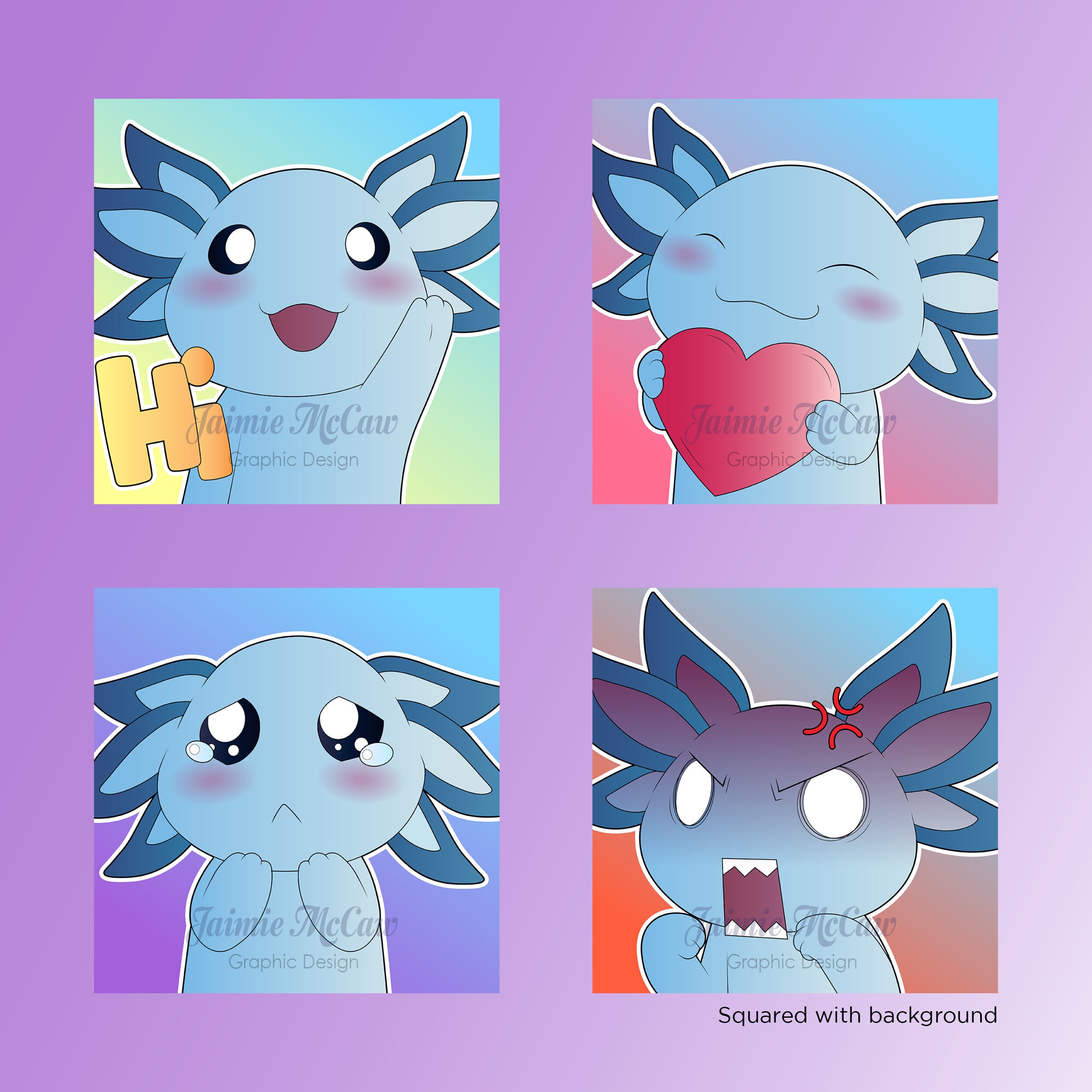 Full Axolotl Emote Pack - Etsy
