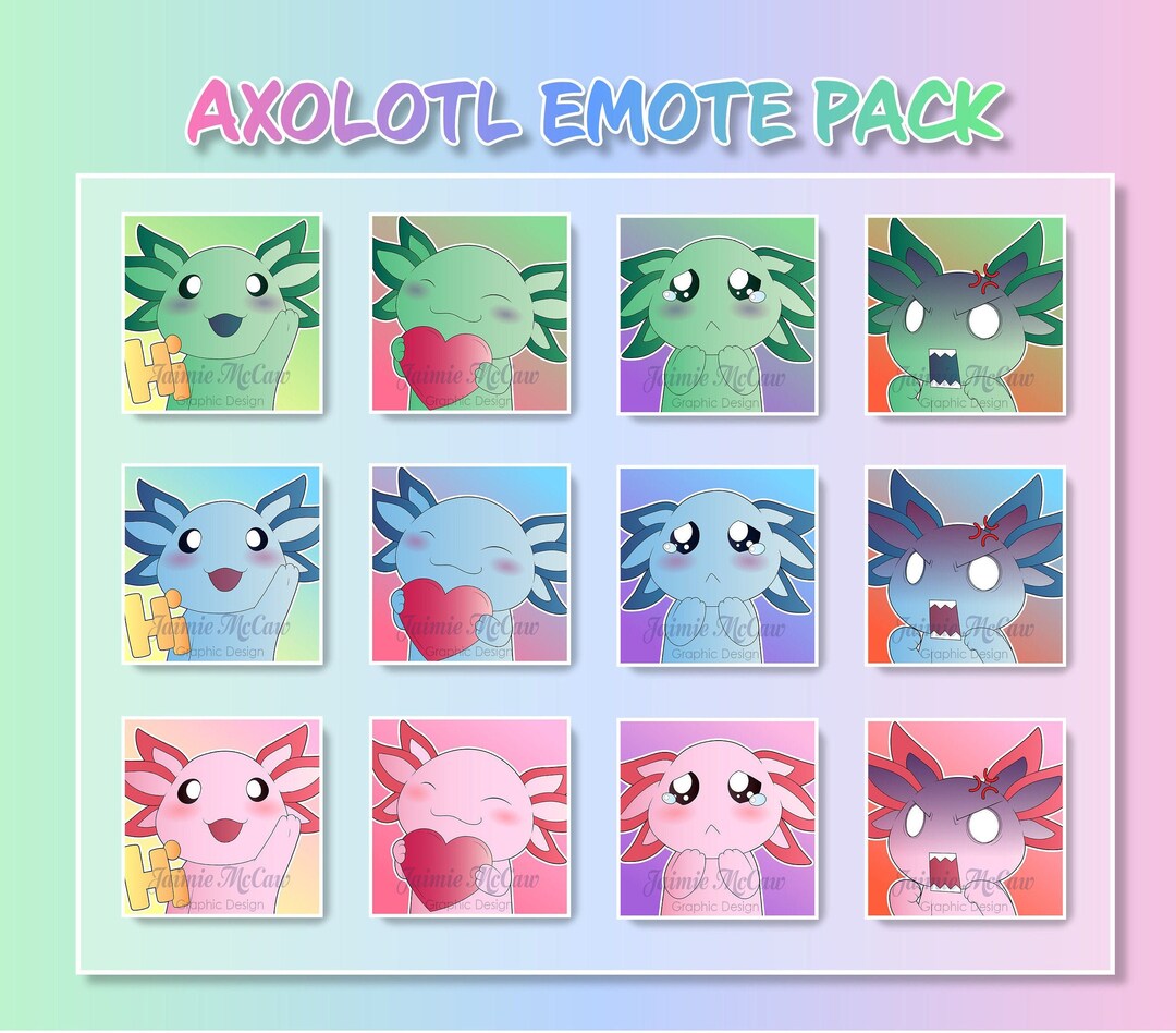 Full Axolotl Emote Pack - Etsy