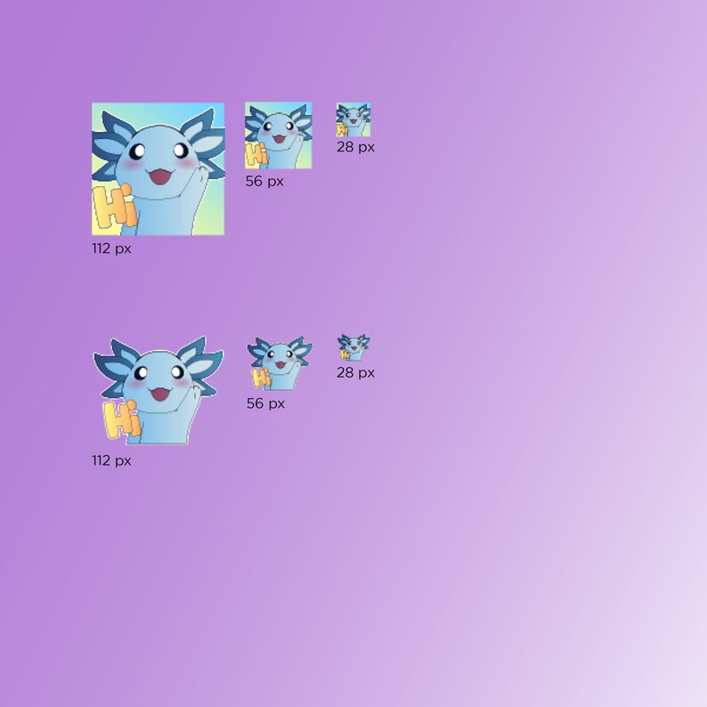 Axolotl Emote Pack (blue) - Etsy