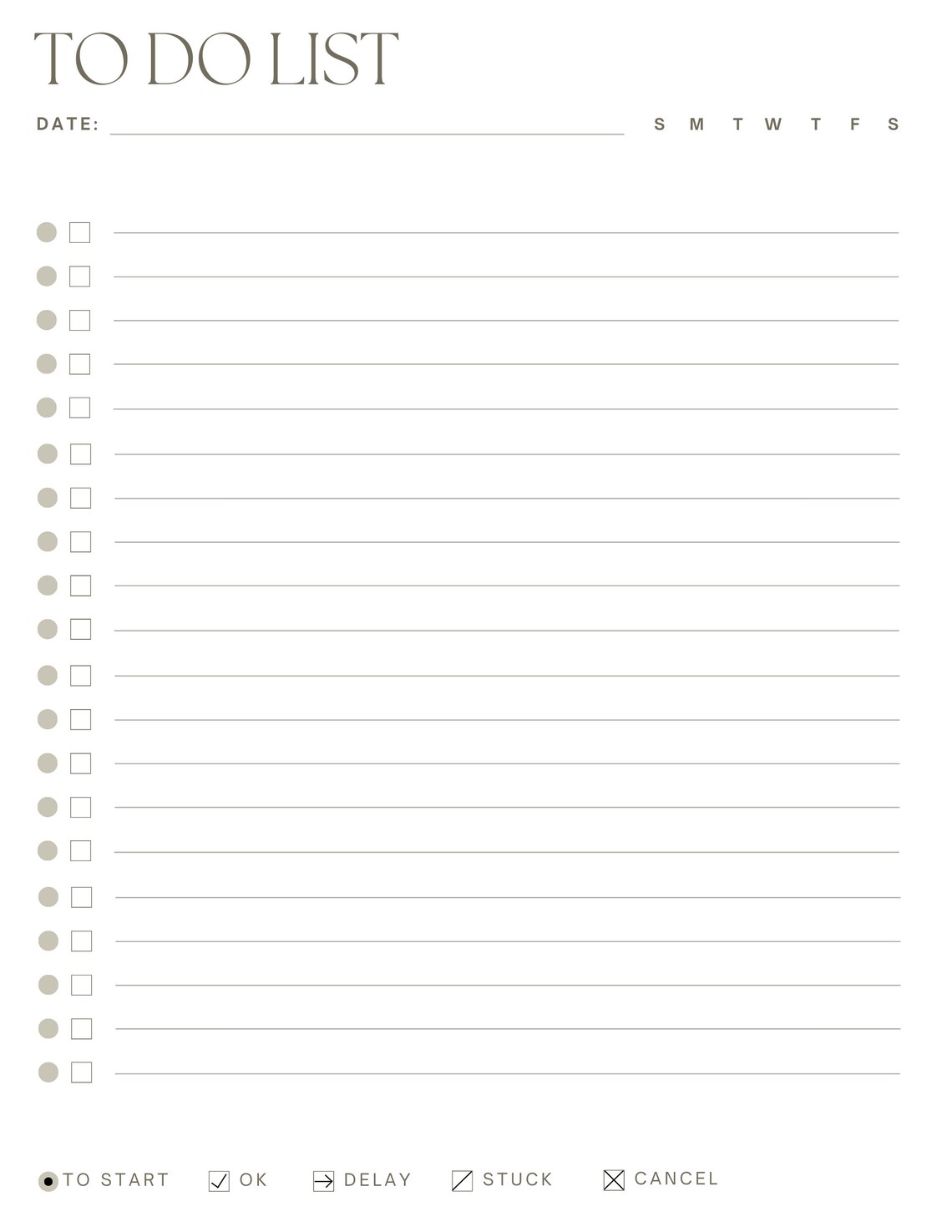 To Do List Printable Instant Download Printable to Do List - Etsy