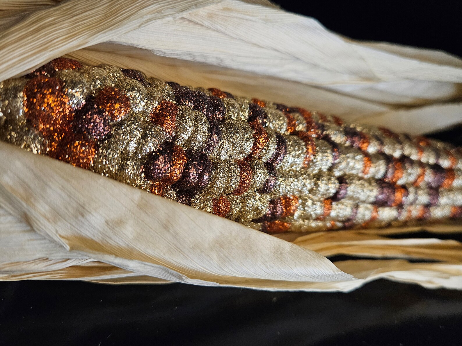 Glittered Corn, Natural Fall Thanksgiving Table Arrangement Decoration ...