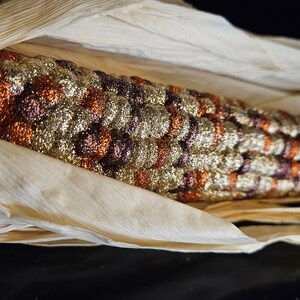 Glittered Corn, Natural Fall Thanksgiving Table Arrangement Decoration ...
