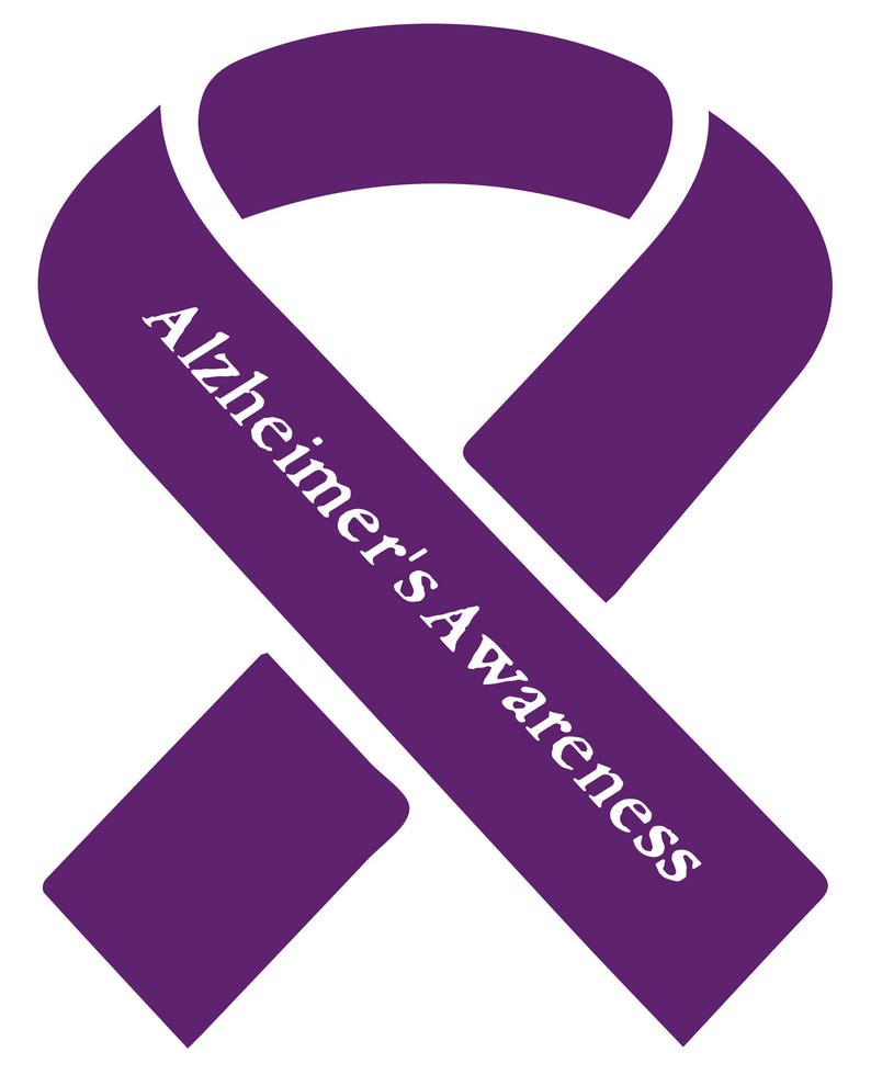 Alzheimer Awareness Purple Ribbon Decal different sizes | Etsy