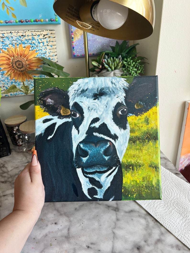 Realistic Cow Acrylic Painting Farmhouse Decor Cow Wall - Etsy
