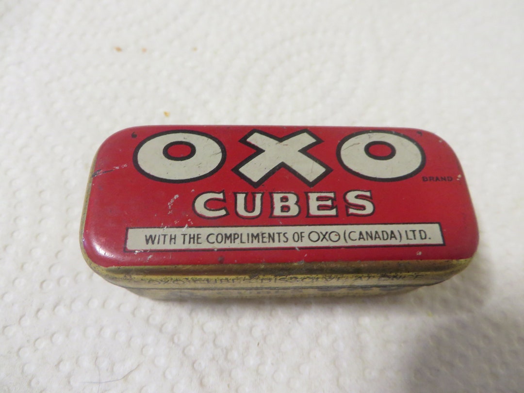Vintage OXO Cube Tin, 2 Oxo Cubes, Compliments of OXO Canada Ltd. 2 5/8 ...