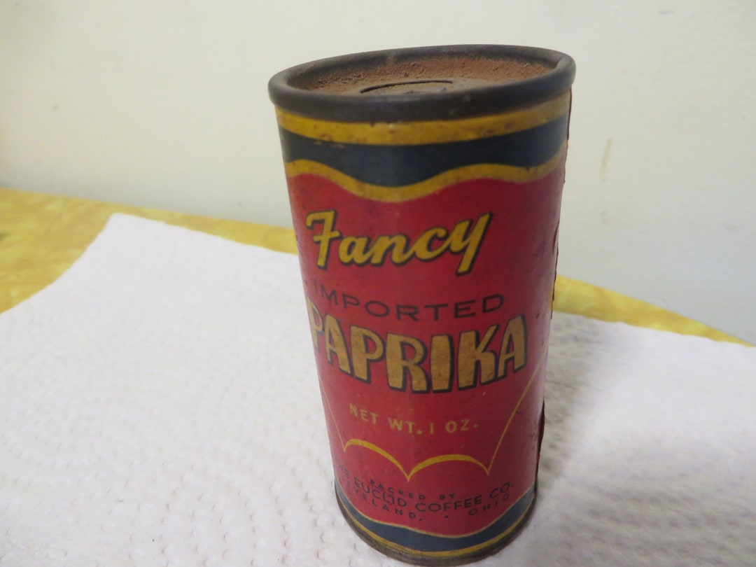 Rare Vintage Fancy Spice Tin Red Paper Label, Euclid Coffee Co. Ohio ...