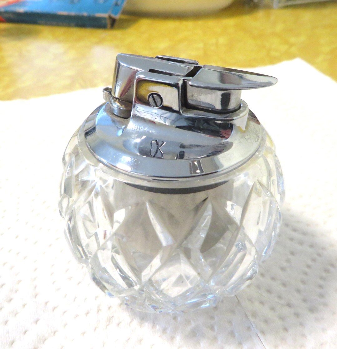 Vintage RONSON Lighter Cut Glass Desk Top Lighter - Etsy