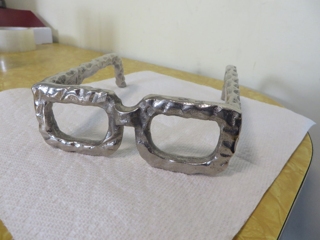 Modern Day Accents Square Polished Aluminum Silver Spectacles/glasses ...