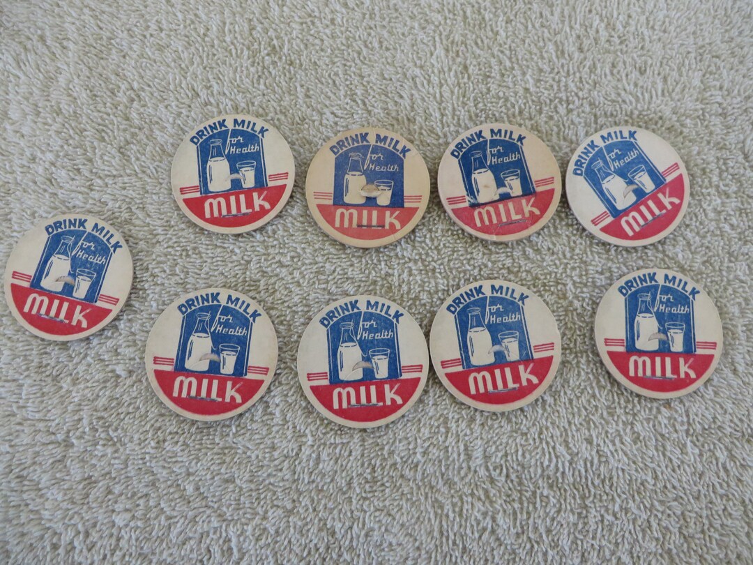9 Vintage Milk Bottle Tabs, Drink Milk for Health - Etsy