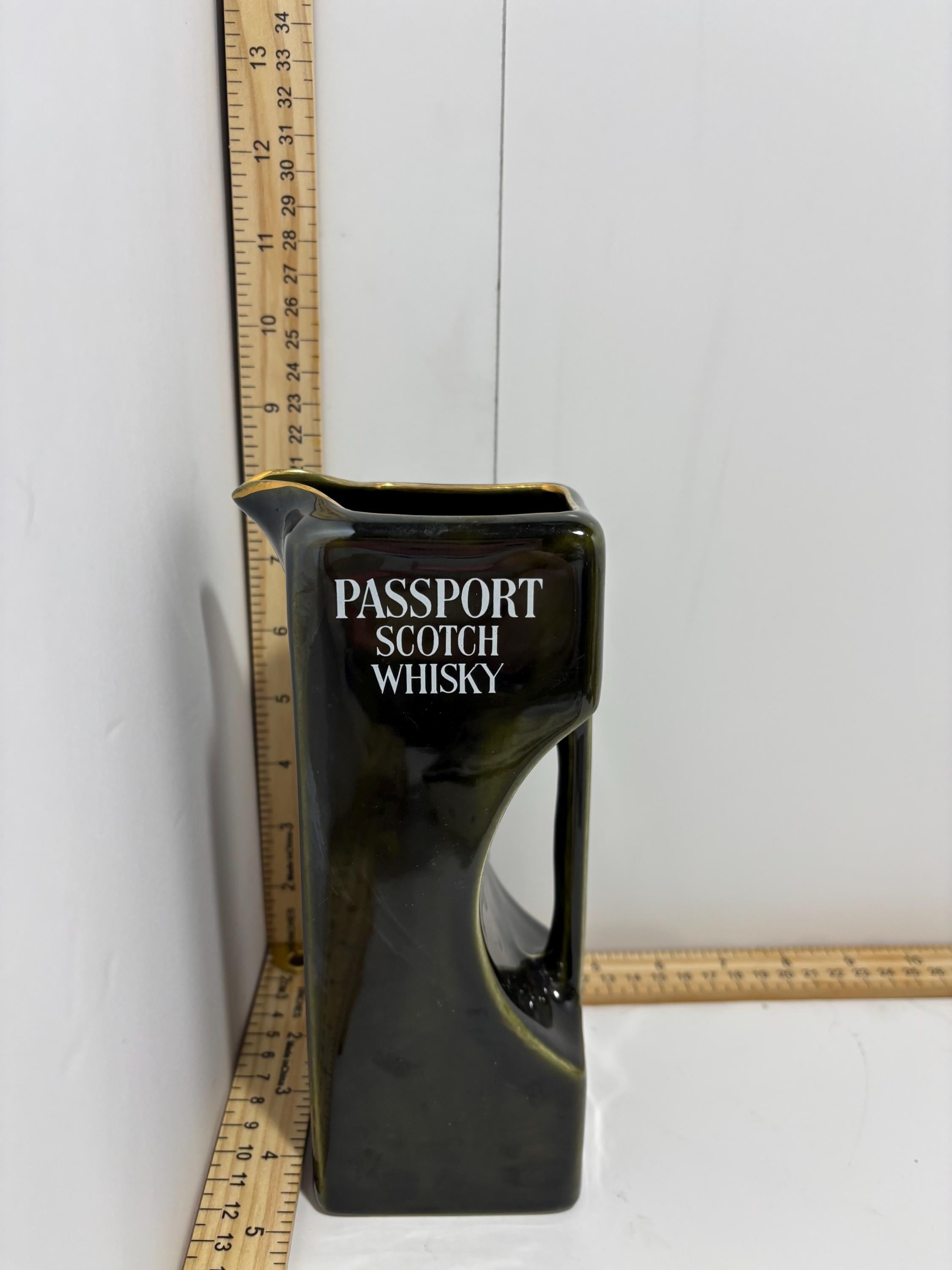 Vintage Passport Scotch Whisky Water Pitcher Pub Jug - Rare Green Wade ...
